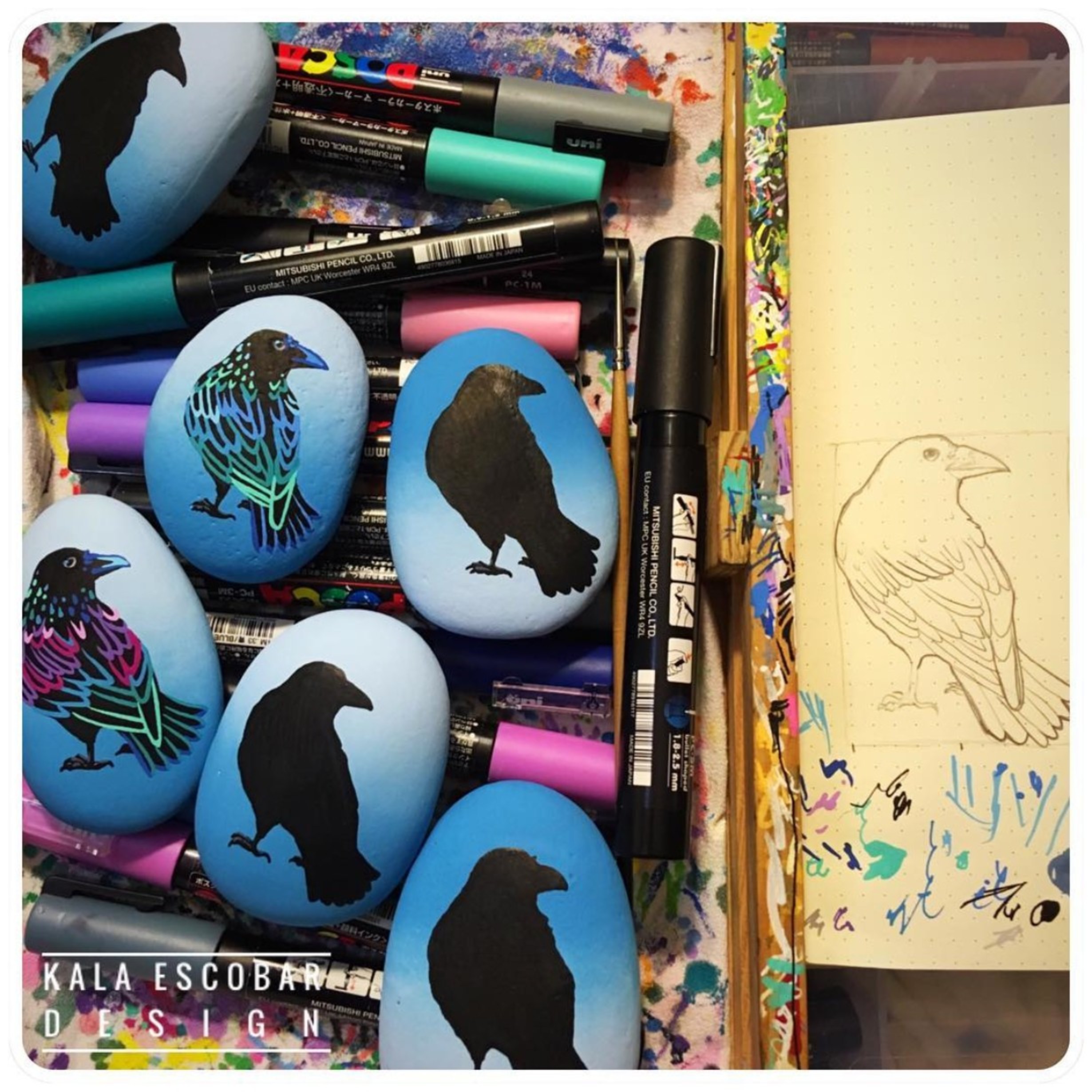 Les galets peints de Kala Escobar - Posca - Posca