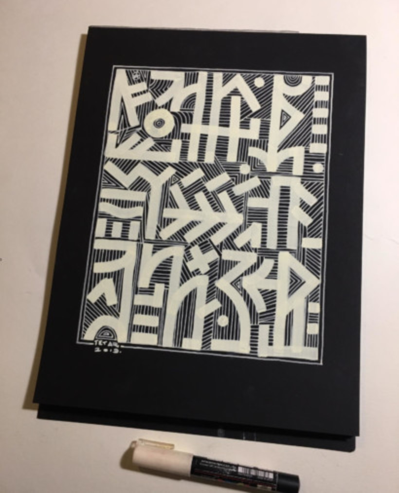 Les motifs ethniques et acryliques de Max Tetar - Posca - Posca