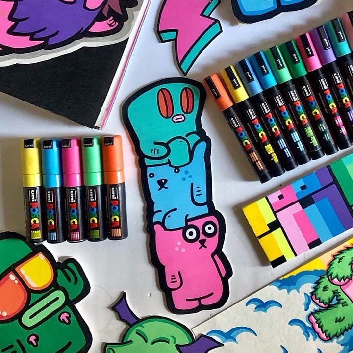 Un aperçu de l’univers coloré de @gaston_stone... - Posca - Posca